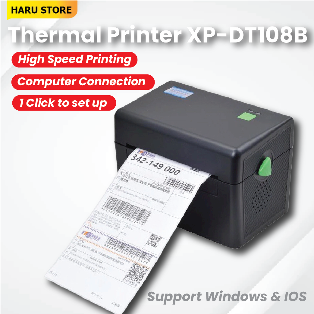 XPrinter XP-DT108B Thermal Shipping Air Waybill AWB & Barcode Label ...