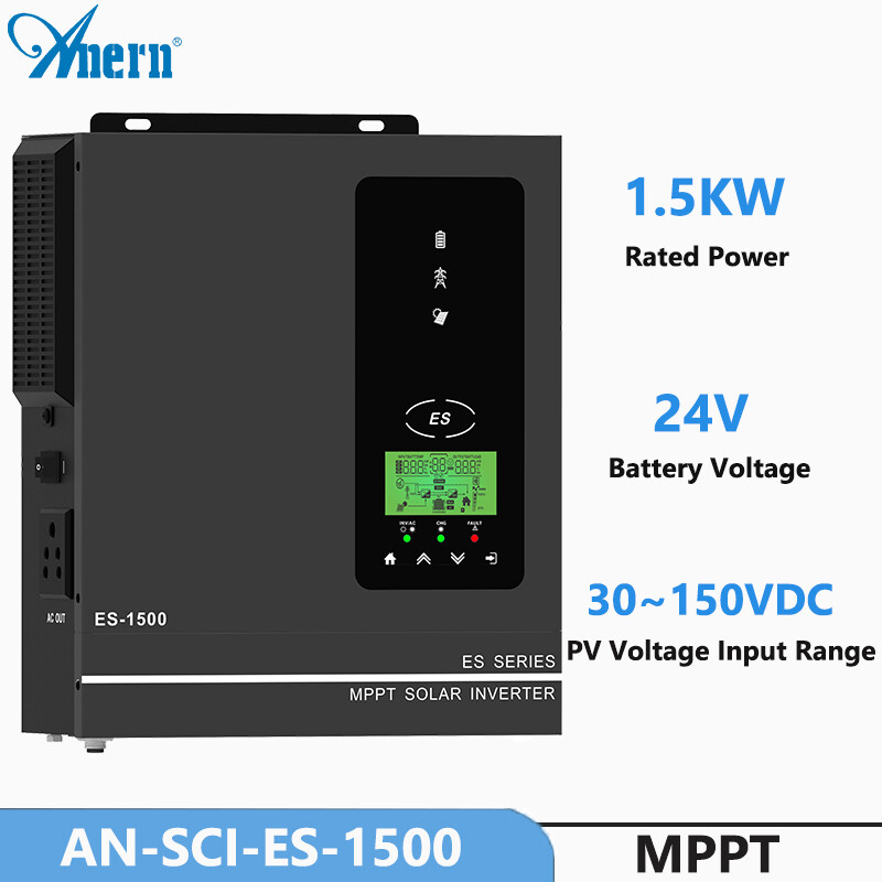 Anern 1KW/1.5KW Hybrid Solar Inverter 12V/24V Solar Inverter MPPT ...
