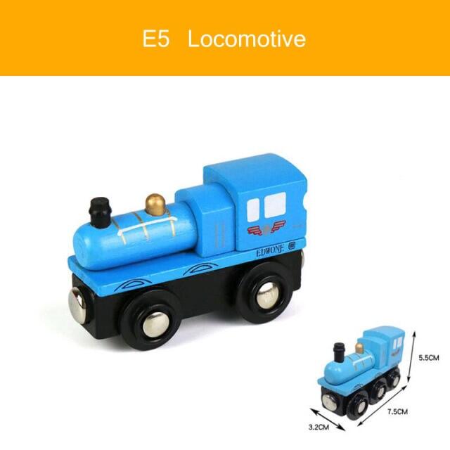 Wooden Train Track Set Circular Orbit Essories Magnetic Small Train ...