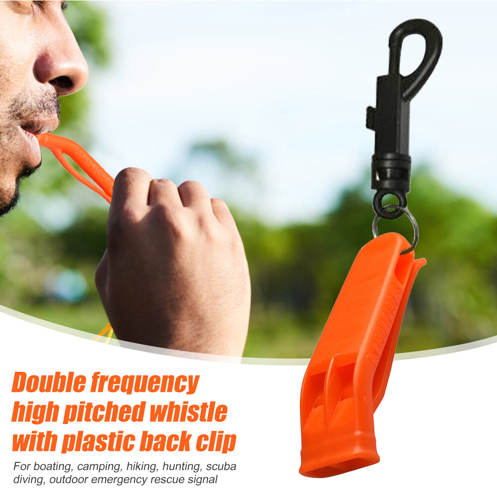 1/5/10pcs Plastic Whistle Camping Hiking Whistle with Clip Survival ...