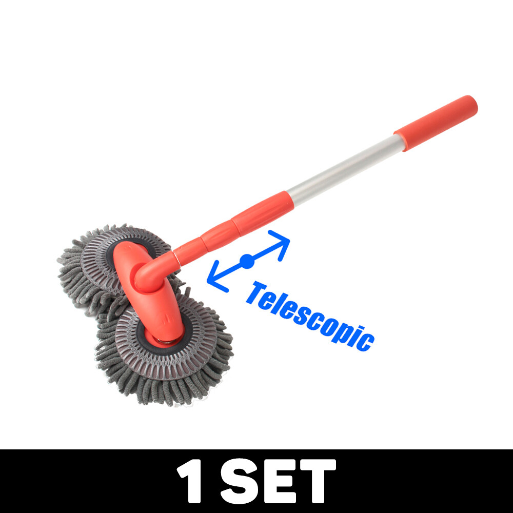 Rotating Double Brush Mop Microfiber Car Wash Mop Three-Section ...