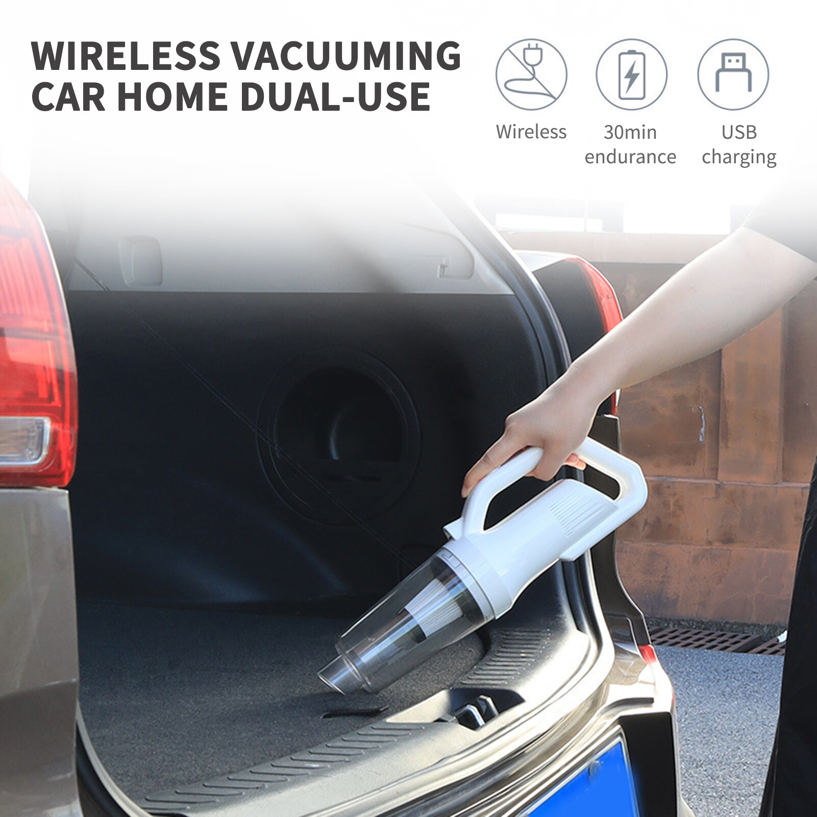 Wireless Car Vacuum Cleaner 12KPa Powerful Suction Household Small Wet ...