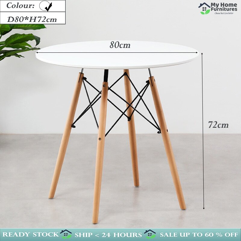 Nordic Style Table Wood Leg Round Dining Tables Coffee Tables/ Meja ...