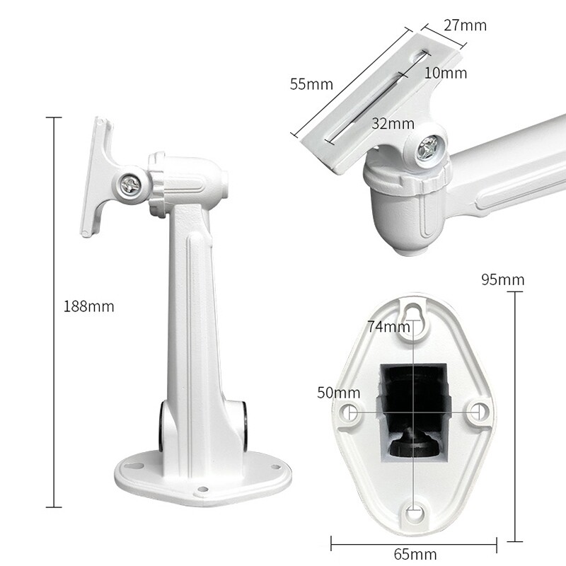 CCTV Wall Mount Stand Aluminum Metallic Silver Bracket Indoor Outdoor ...