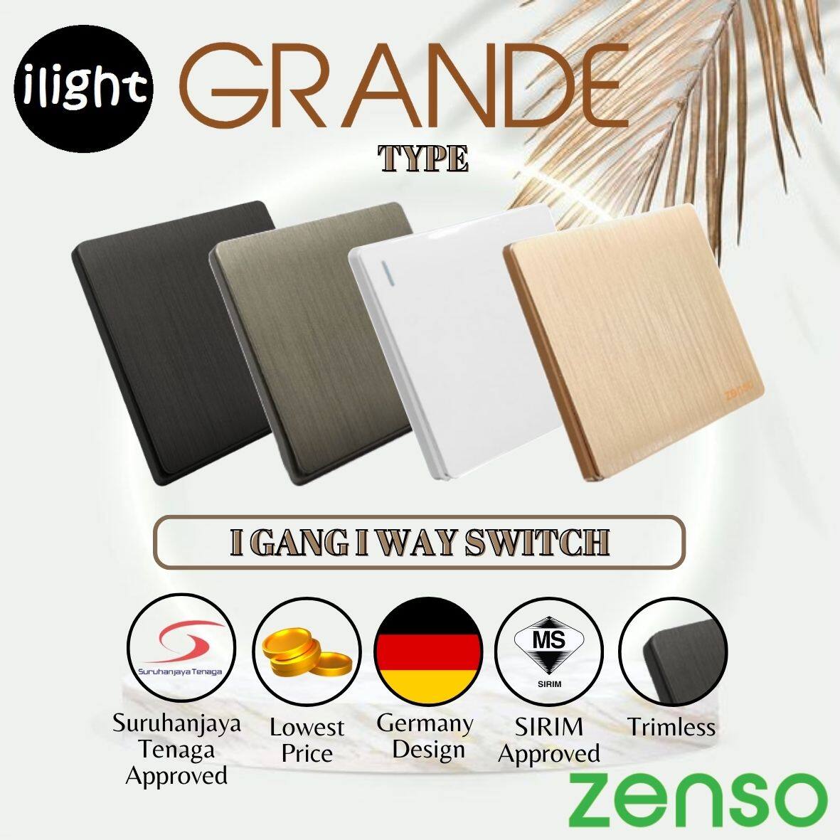 ZENSO SWITCHES - GRANDE SERIES (HAIRLINE BLACK) 13A / MULTIPLE / 20AMP ...