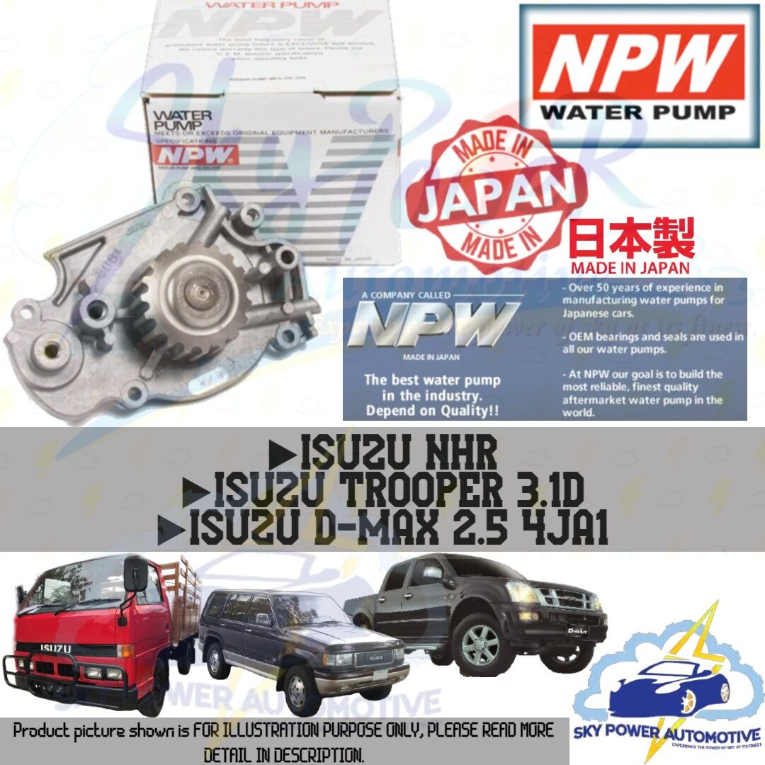 ISUZU NHR / TROOPER 3.1D / D-MAX (DMAX) 2.5 (4JA1) NPW WATER PUMP (I-26 ...