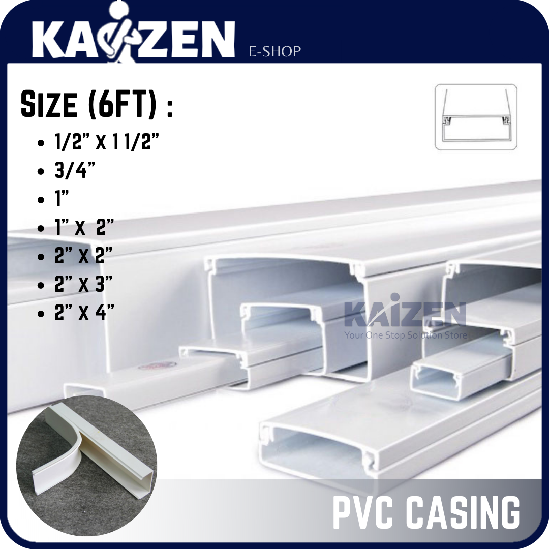 6FT PVC Wiring Casing / PVC TRUNKING / Electrical Casing/ Trunking Wire ...