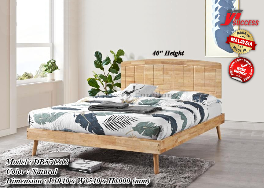 Yi Success Muji Full Solid Wooden Queen Bed Frame / Modern Style Wooden ...