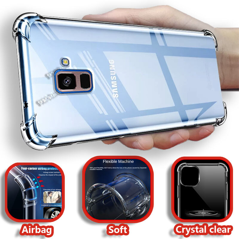 สำหรับ Samsung Galaxy A8 + A8 Plus 2018 SM-A730F Crystal Jelly Clear ...