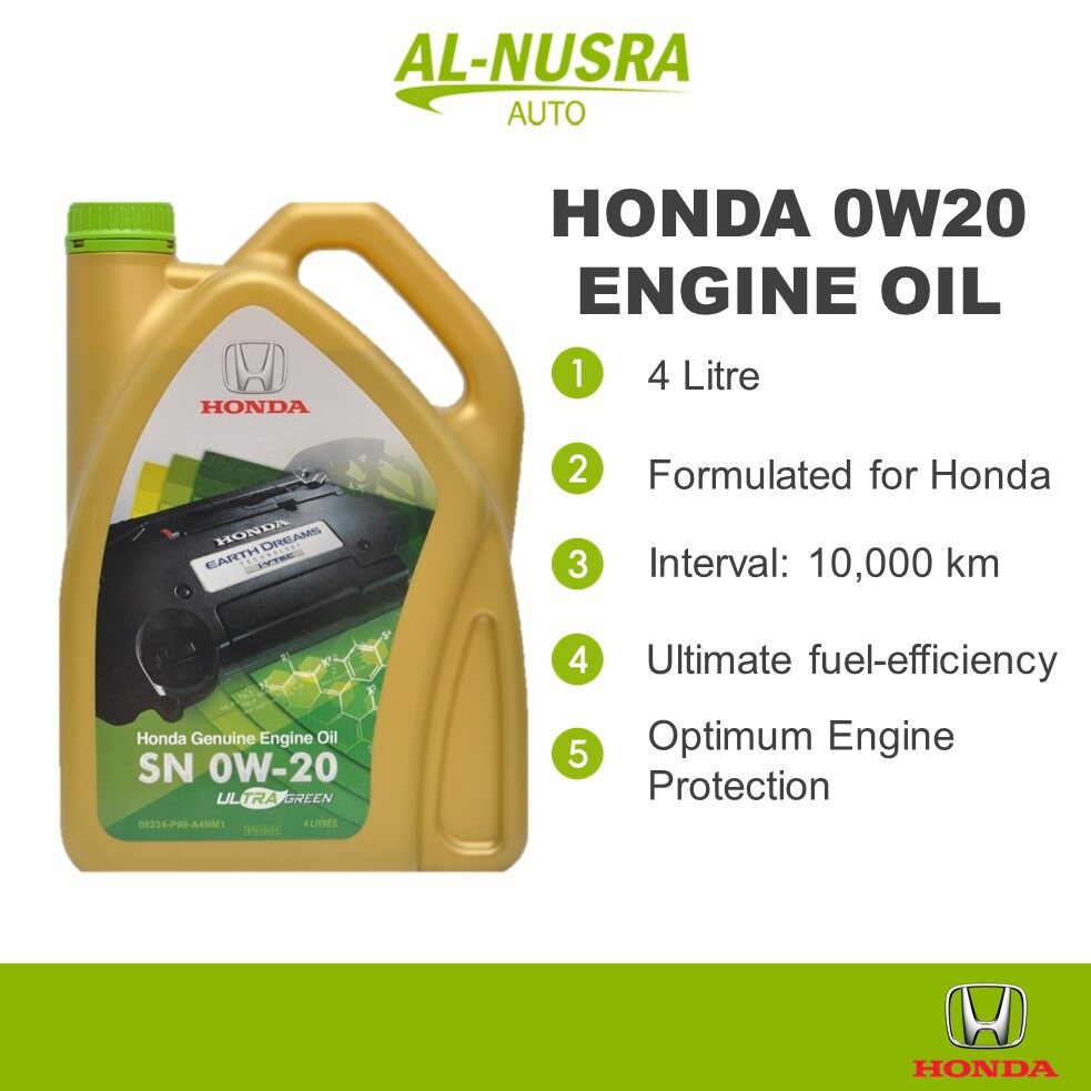 HONDA 0W20 ENGINE OIL 4L MINYAK HITAM FULLY SYNTHETIC 0W-20 MINYAK ...