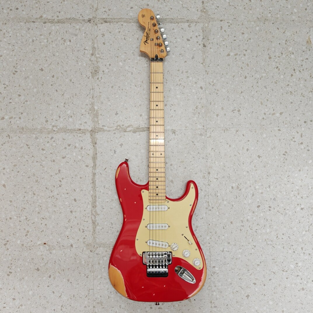 【Guitaroy】【Ready stock】Fender stratocaster relic red/tiffany Floyd rose ...