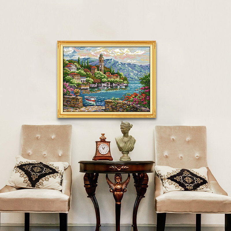 【New Arrival】Crossdecor Printed Aida Cloth Cross Stitch Complete Set ...