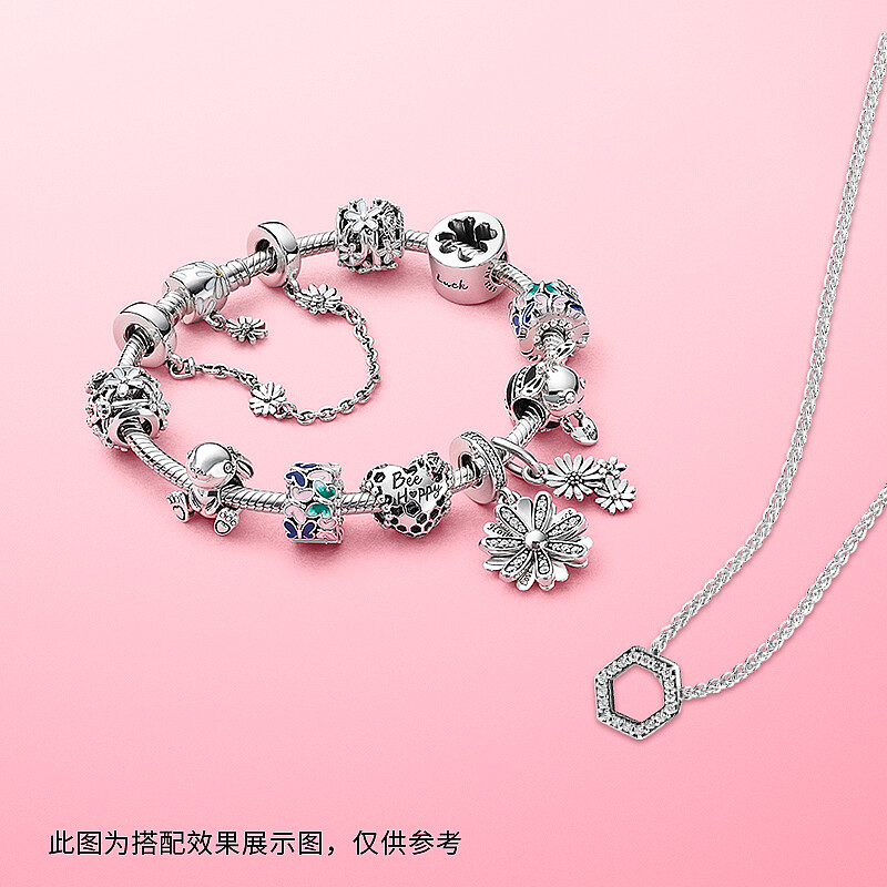 แพนโดร่า สร้อยคอ Pandoraˉnecklace Pandoraˉ shiny hexagon honeycomb ...