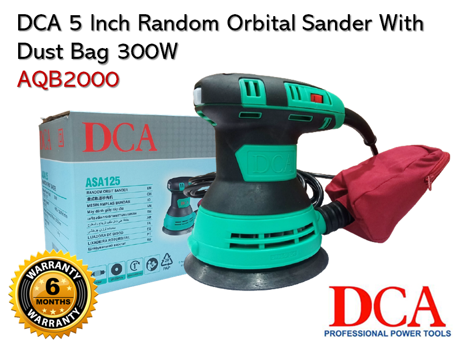 DCA 5 Inch / 125mm Random Orbital Sander (300W) With Variable Speed ...