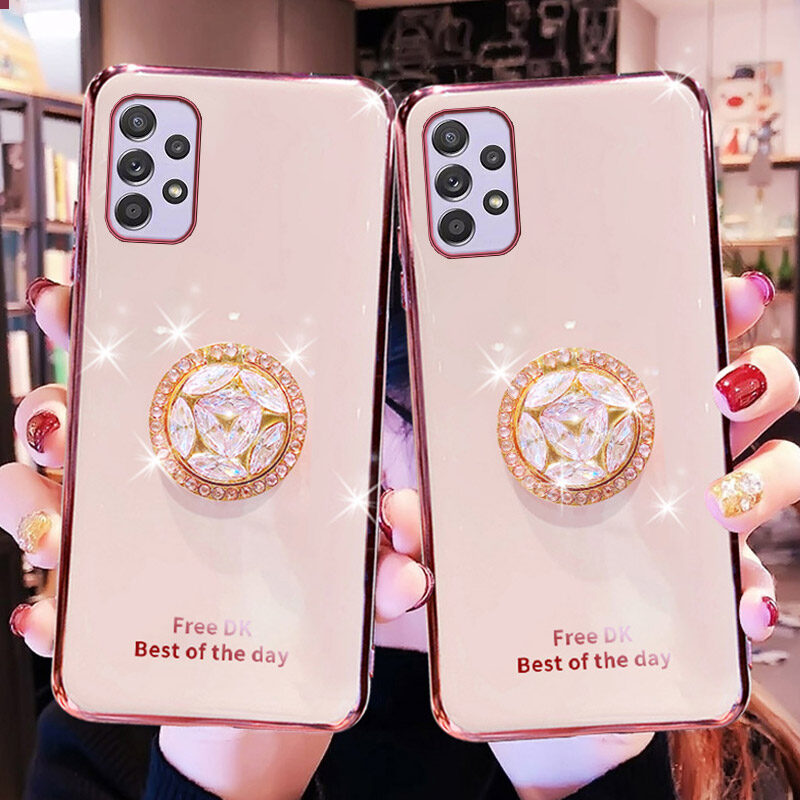 QAWSEDR ชุบสำหรับ Samsung A52 A72 A32 A71 A51 4G กล้องปลอกซิลิโคนนุ่ม ...