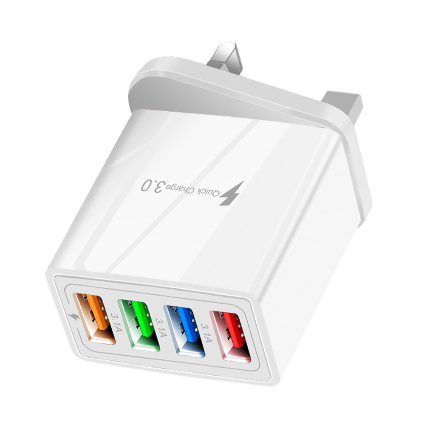 USB Plug Charger,4-Port USB Fast Charger Plug พร้อม33W Intelligent ...