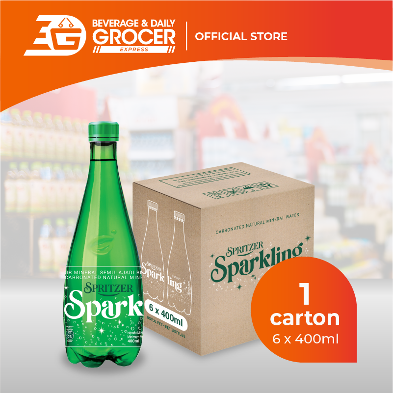Spritzer Sparkling Natural Mineral Water 6 IN 1 ( 6 x 400ml ) 1 Carton ...