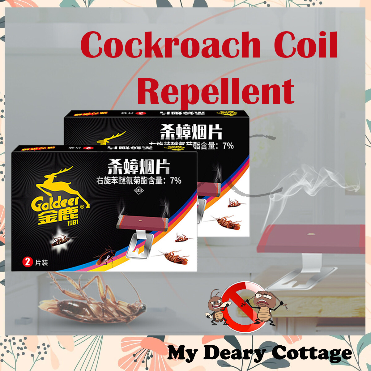 Smoke Bugs Bait Pest Control Cockroach Killing Anti Flea Kapur Racun ...