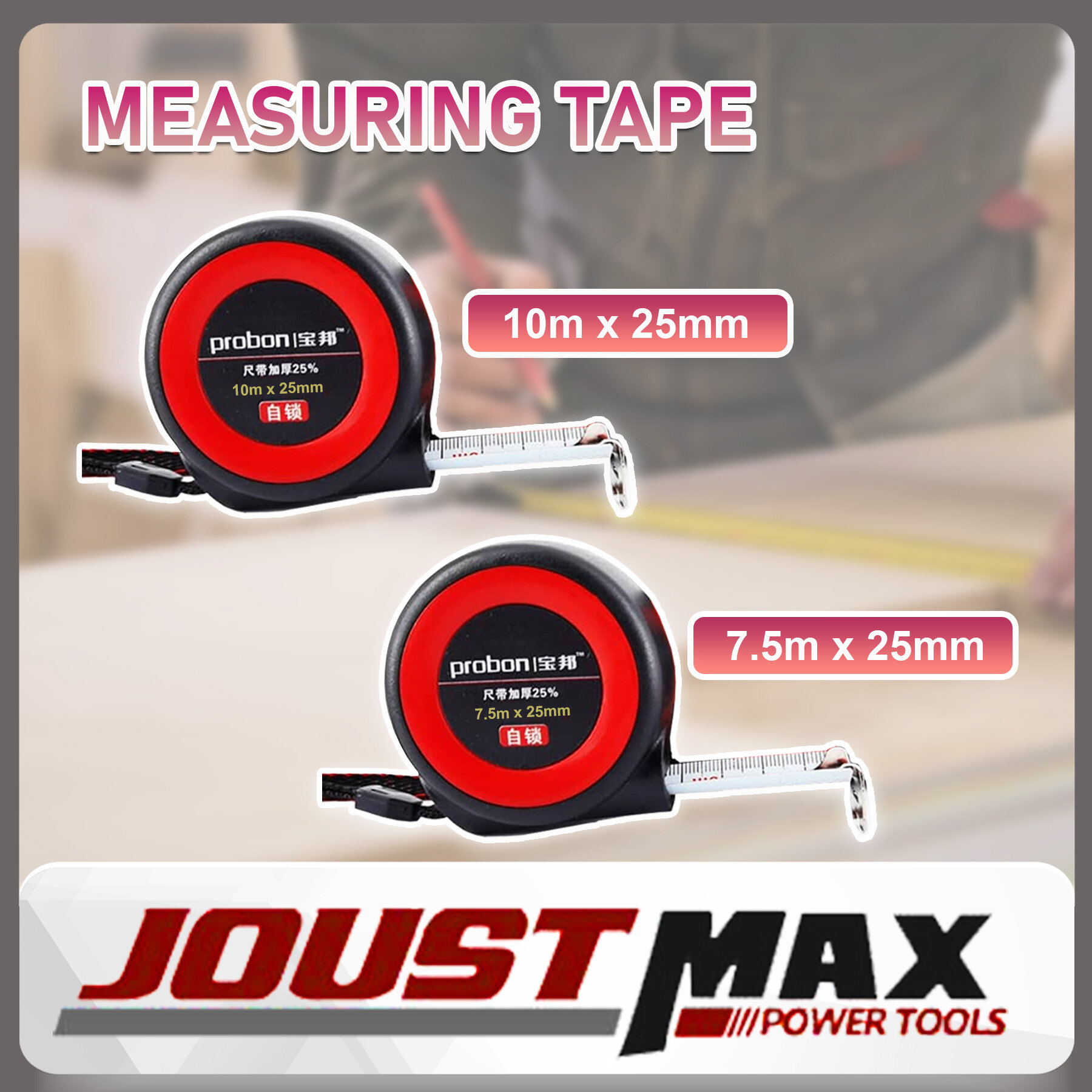 7.5m / 10m PROBON Measuring Tape Self-Locking Function High Precision ...