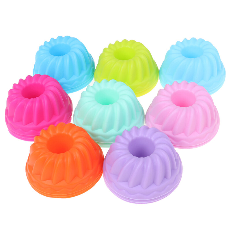 12pcs/set Baking Jelly Mould Silicone Pudding Cupcake Muffin Donut Mold ...