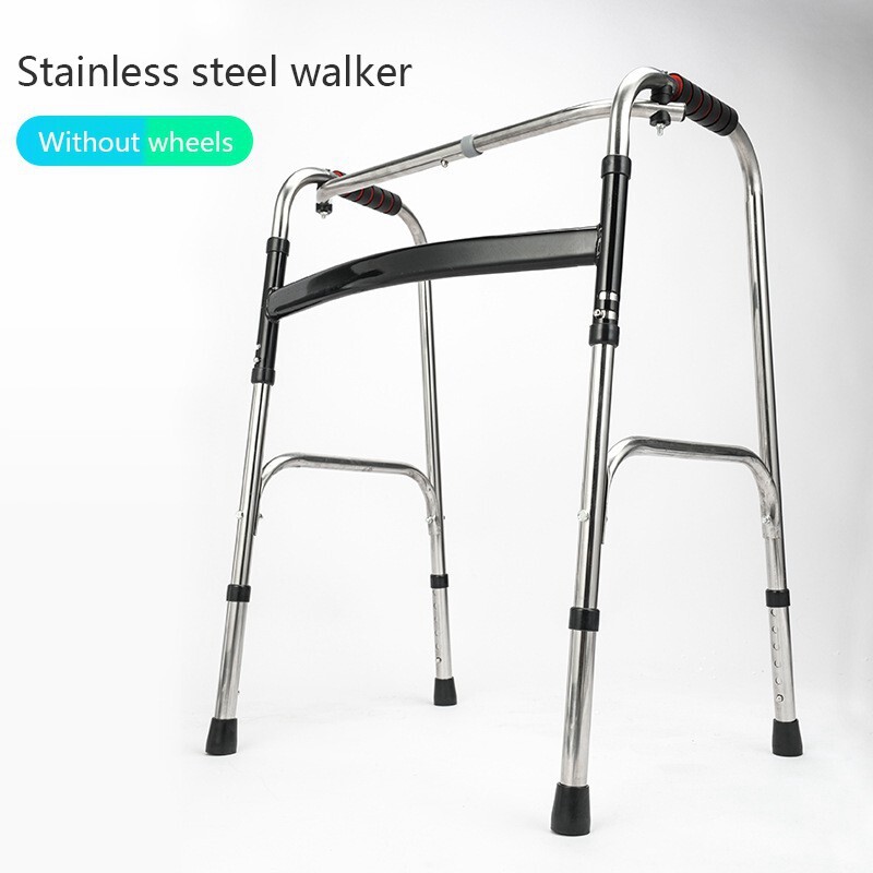 【COD】Stainless Steel Curve Handle Lightweigh Walker 2 in 1 Foldable ...