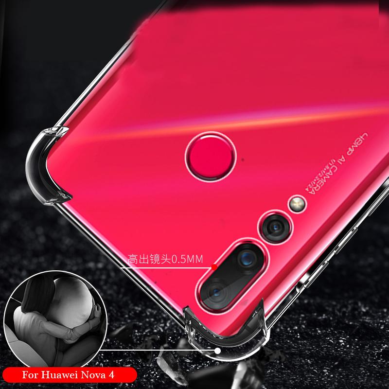 For Huawei Nova 4 Case Clear Soft TPU Shock Absorption Raised ...