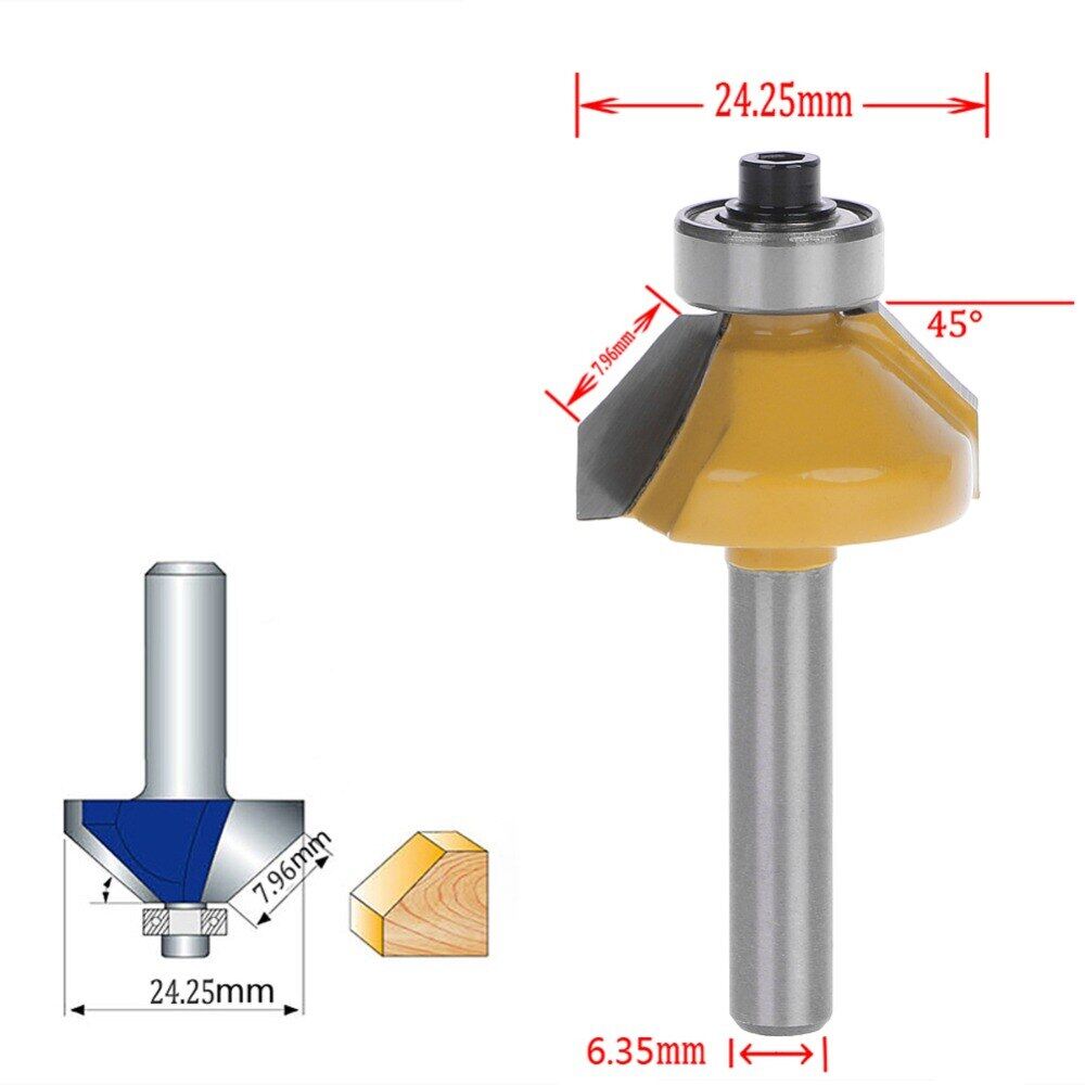 1/4 "Shank Dia 5/16" ความยาวตัด45องศา Chamfer Router Cutter Bit H02 ...