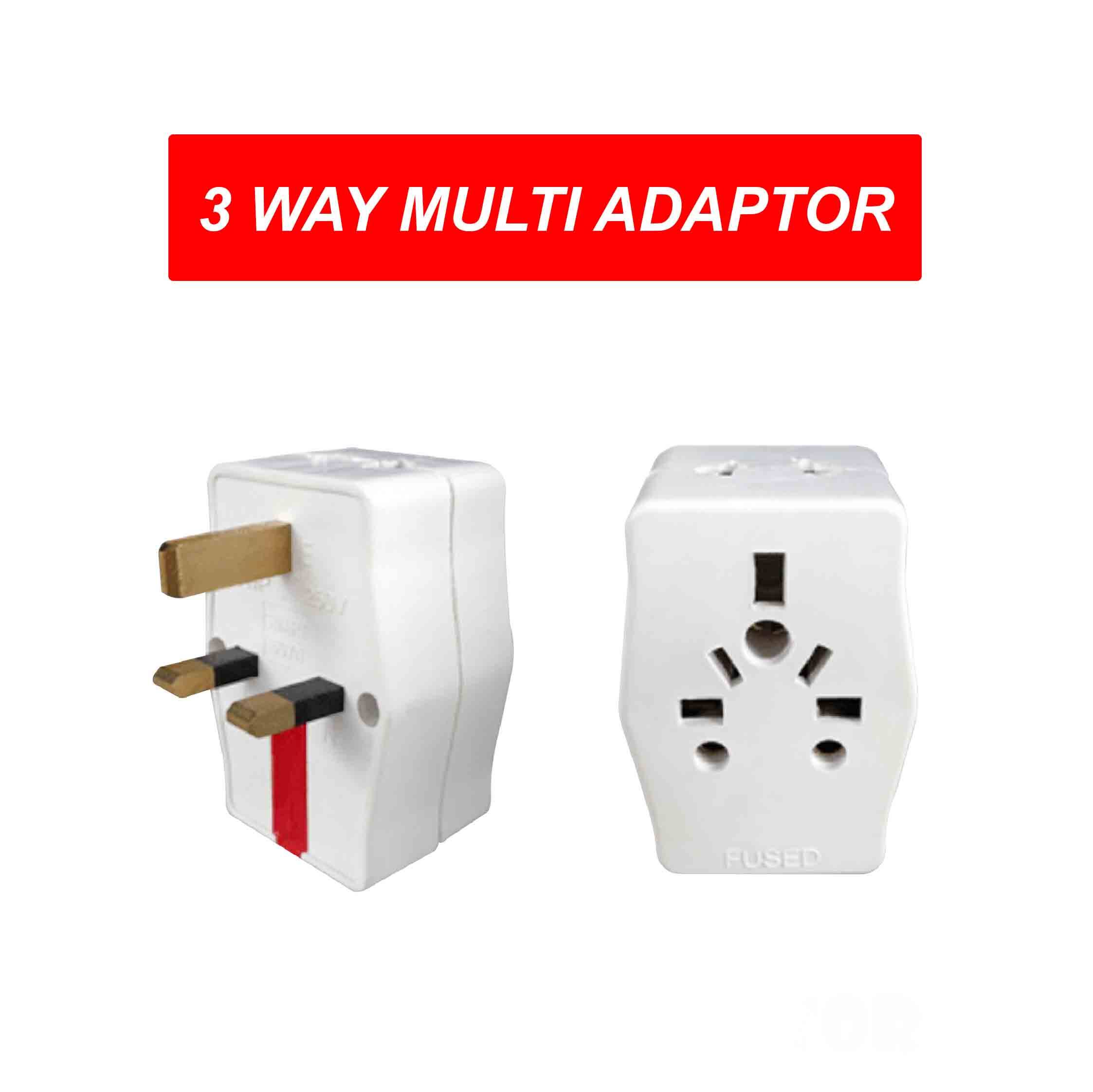 3 Way Multi Adaptor/Travel Adaptor With USB Port Neon Switch | Lazada
