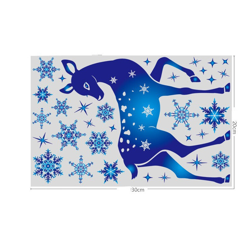 [PANDHY'S] 20*30ซม. ตกแต่งหน้าต่างกระจกฟิล์มไฟฟ้าสถิต Blue Snowflake ...