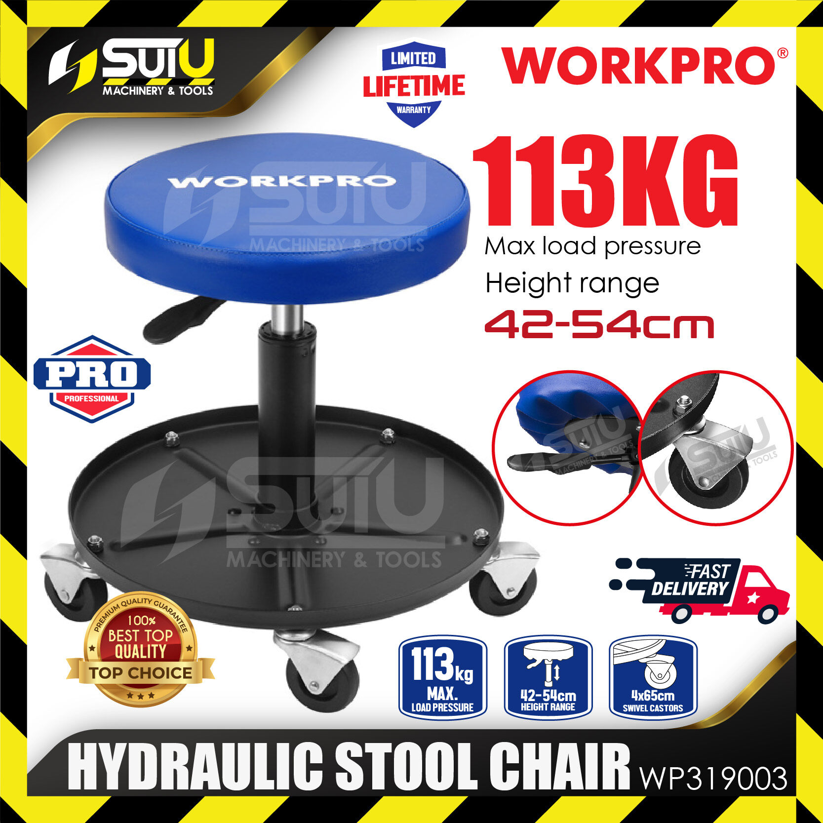 WORKPRO WP319003 Hydraulic Stool Chair (Max Load : 113kg) | Lazada