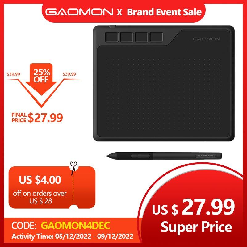 GAOMON S620 6.5x4 Inch Anime Digital Graphic Tablet Art Writing Board ...