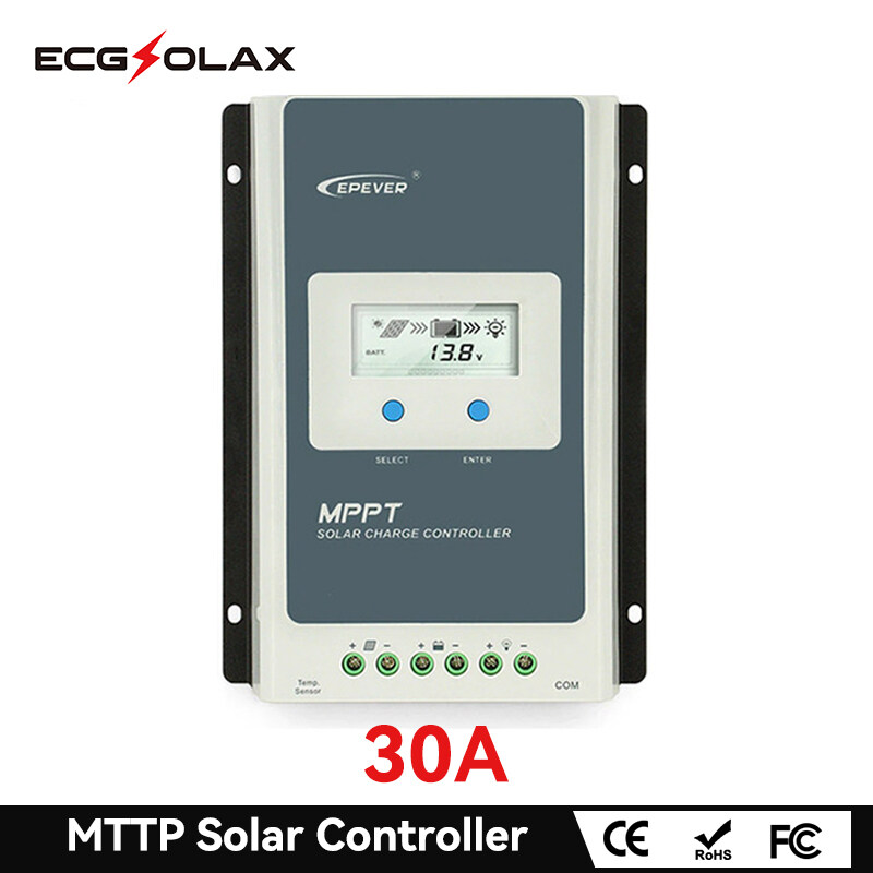 EPEVER Tracer MPPT Solar Charge Controller 30A With LCD Display Solar Regulator 12V 24V Battery ...
