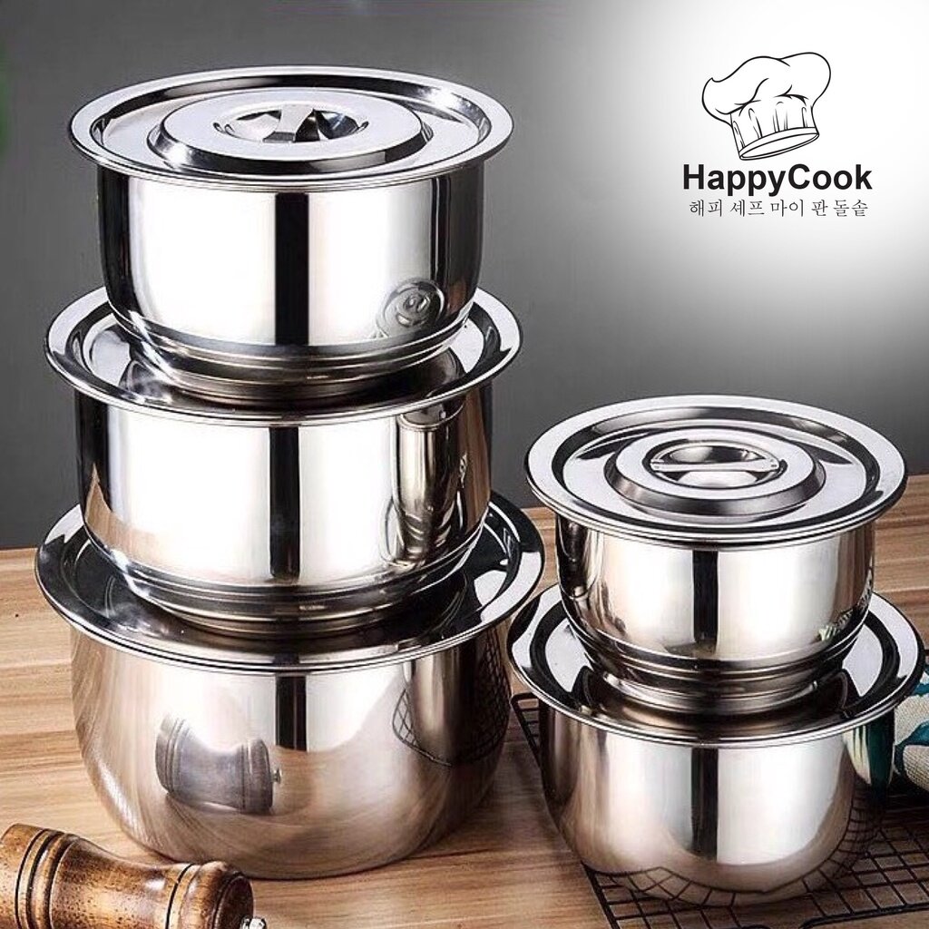 HappyCook 5-in-1 Stainless Steel Stock Pot / Indian Pot / Periuk Keluli ...