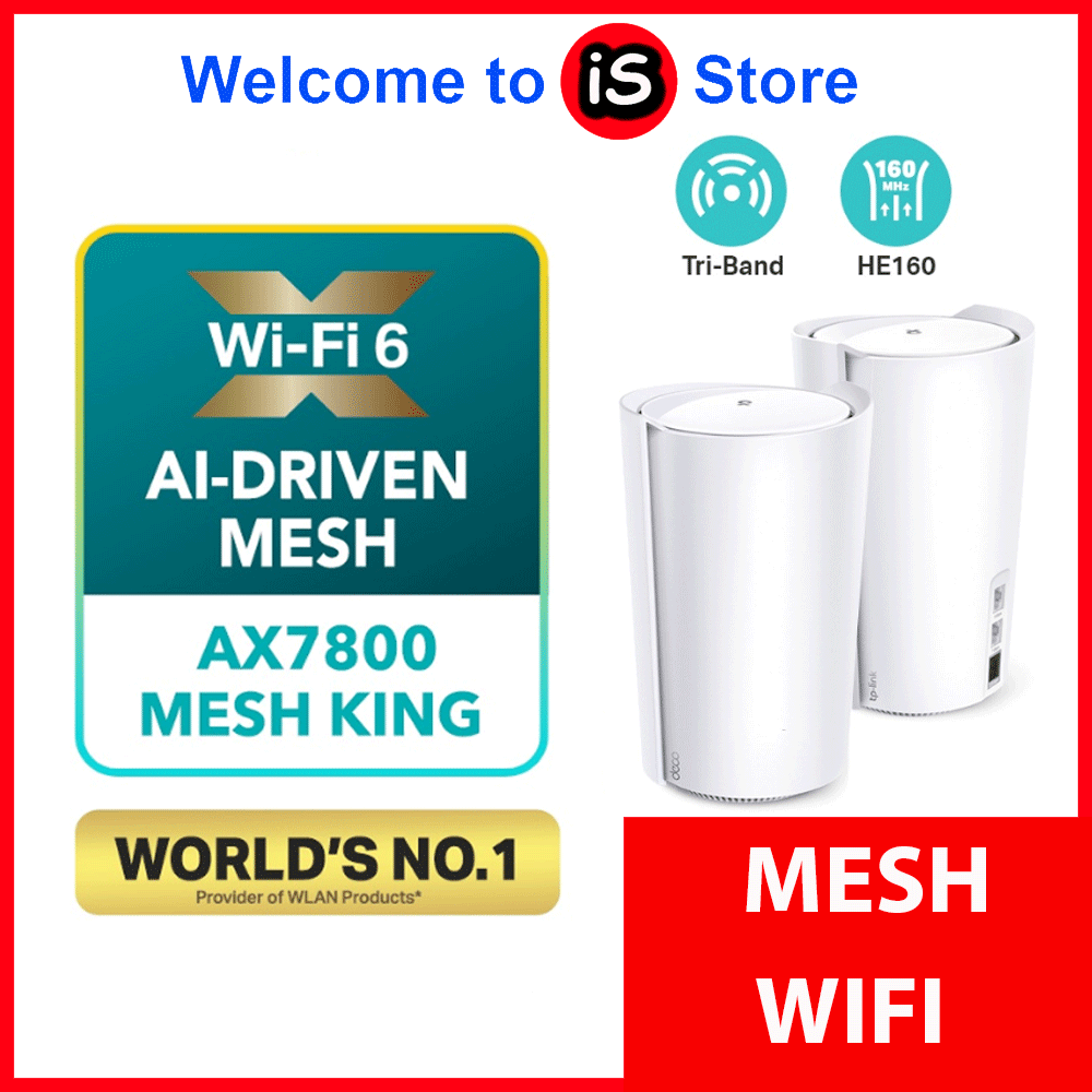 TP-LINK AX7800 Tri-Band 2.5G Port HE160 Whole Home Ai-Driven AX WIFI 6 ...