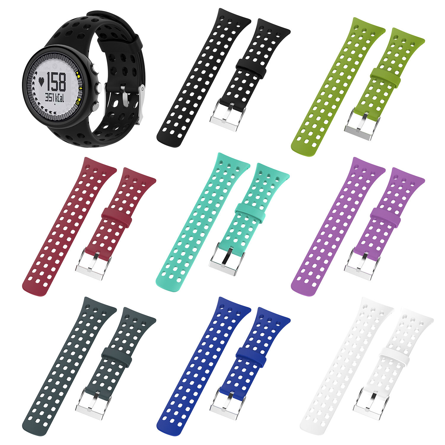 Replacement Silicone Bracelet Strap For SUUNTO M1 M2 M4 M5 M Series Watch Band - Passion for ...