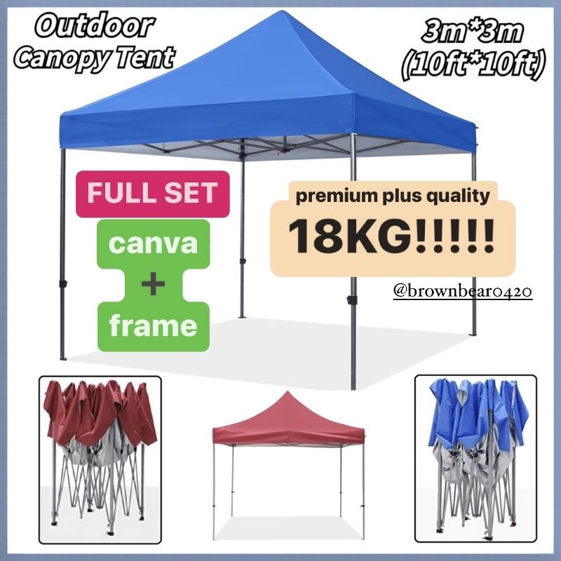 【E-CENTRAL🦅】 18KG🤙 Heavy Duty Canopy Canvas Canva Camping Tent Frame ...