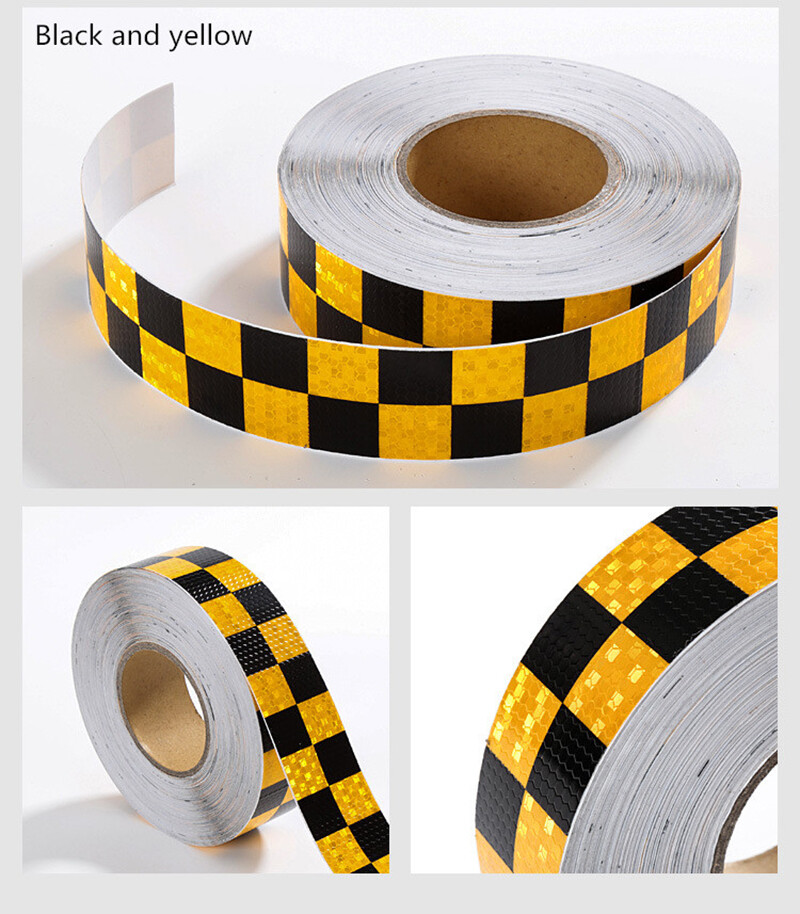 3m High Intensity Chequer Chequered Safety DIY Reflective Tape Vinyl ...