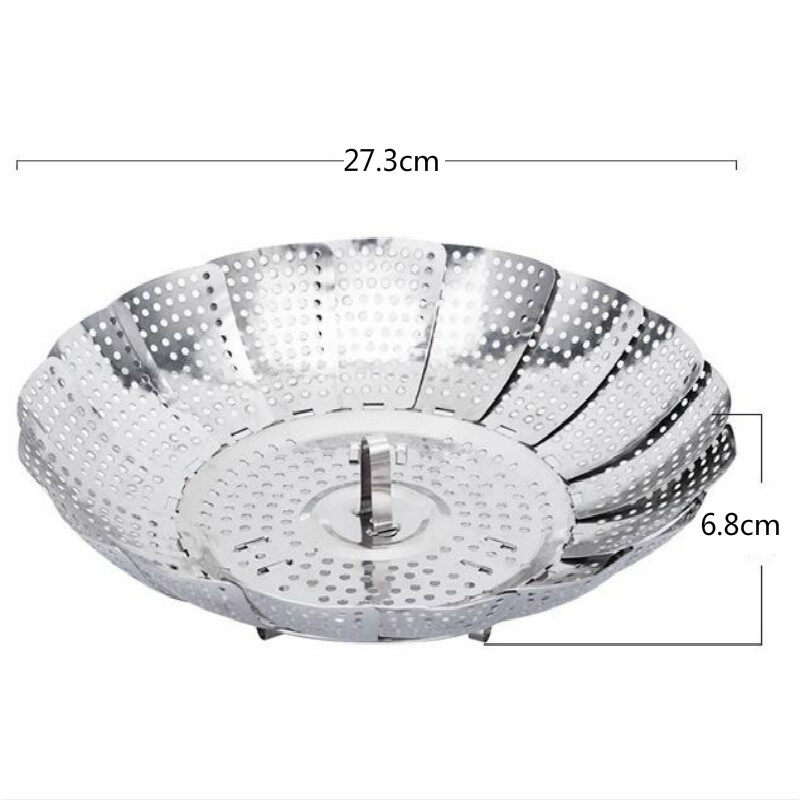 Stainless Steel Folding Steamer/ Steam Vegetable Basket Mesh Expandable ...