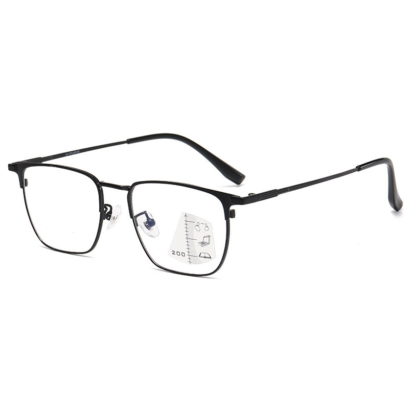 4 In 1 Photochromic Progressive Multifocal Reading Glasses Men Anti Blue Light Presbyopia