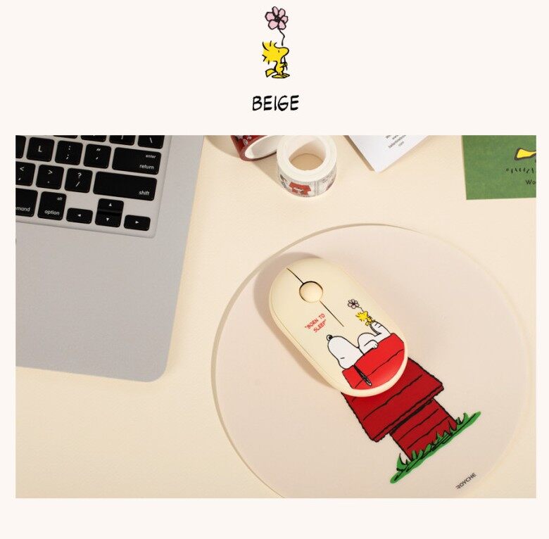 ROYCHE PEANUTS Snoopy 3Types Multi-Pairing Silent Wireless Mouse ...