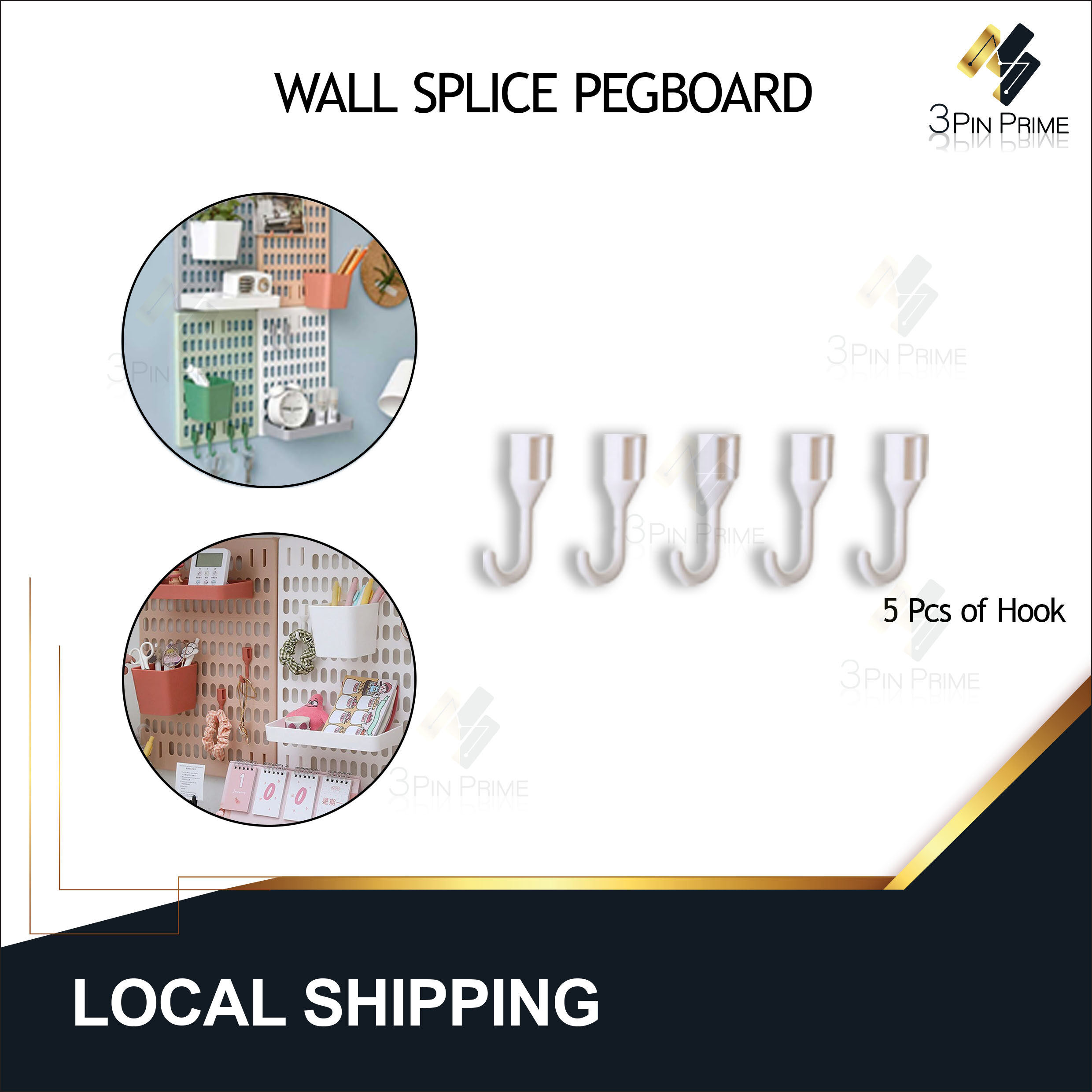 Nail Free White Splice Board Pegboard DIY Plastics Board Wall Mounted ...