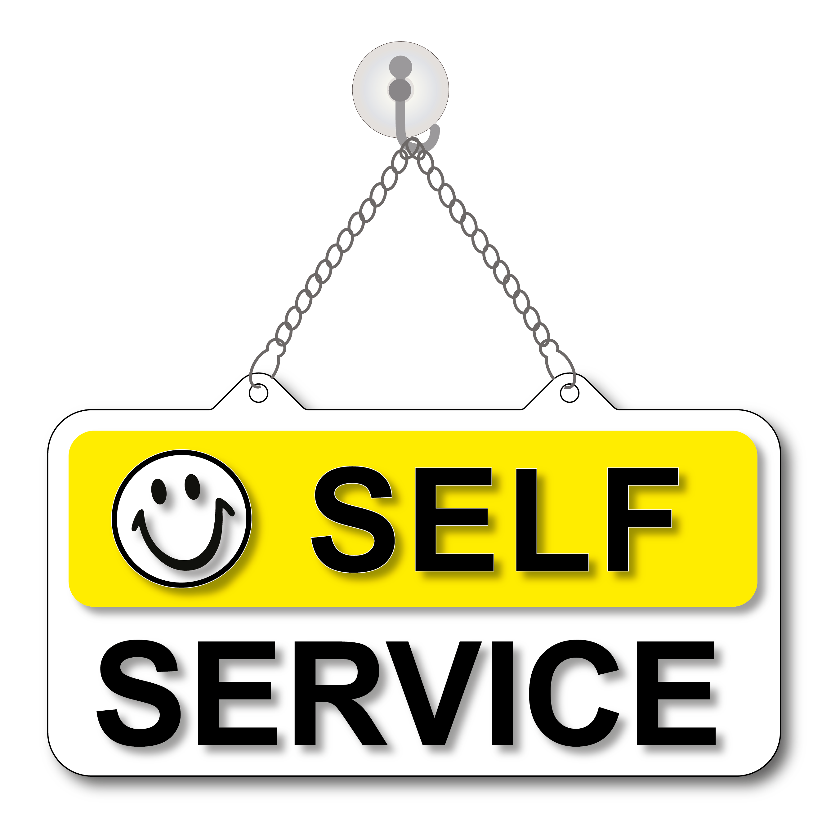 SELF SERVICE HANGING SIGN BOARD 100X200MM (WE ACCEPT CUSTOM-MAKE ORDER ...