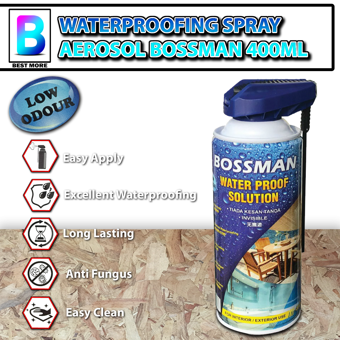 BOSSMAN BWS400 Waterproofing Spray Aerosol 400ML | Lazada