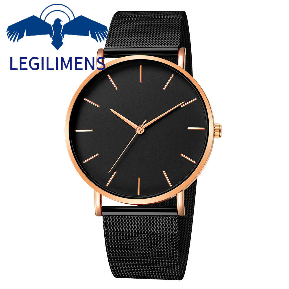 LEGILIMENS นาฬิกาควอตซ์สไตล์ลำลองสำหรับผู้ชาย,นาฬิกาตัวเรือนทำจากสเตนเล ...