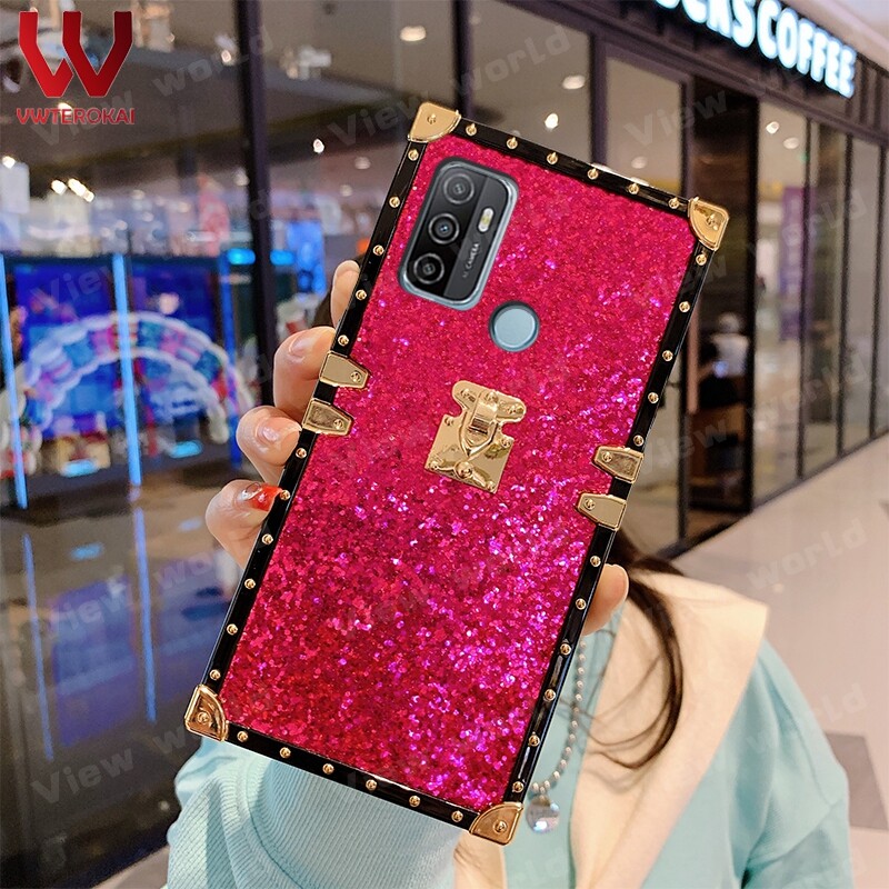 VWTEROKAI Luxury Bling Glitter Diamond Square Case Cover For OPPO A53 ...