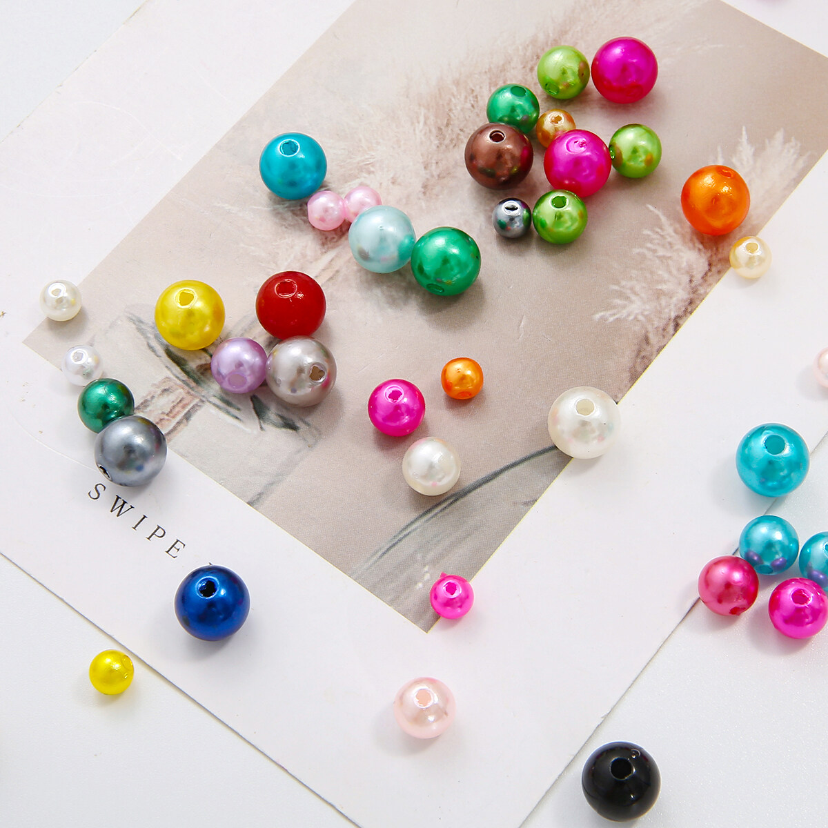 150ชิ้น8มิลลิเมตร Multicolor ABS เทียมไข่มุกรอบลูกปัด DIY สร้อยข้อมือ ...