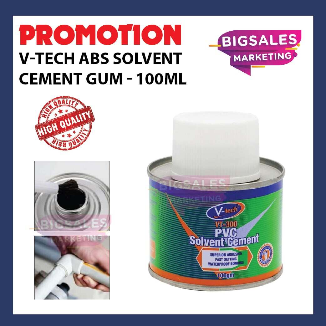 100ML V-Tech Abs Pvc Solvent Cement Gum Pvc Upvc Gum / Gam Pvc Gum Paip ...