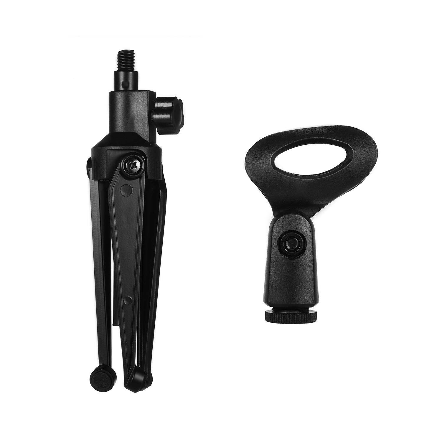 Mini Desktop Microphone Stand Bracket Tripod Portable Foldable with ...