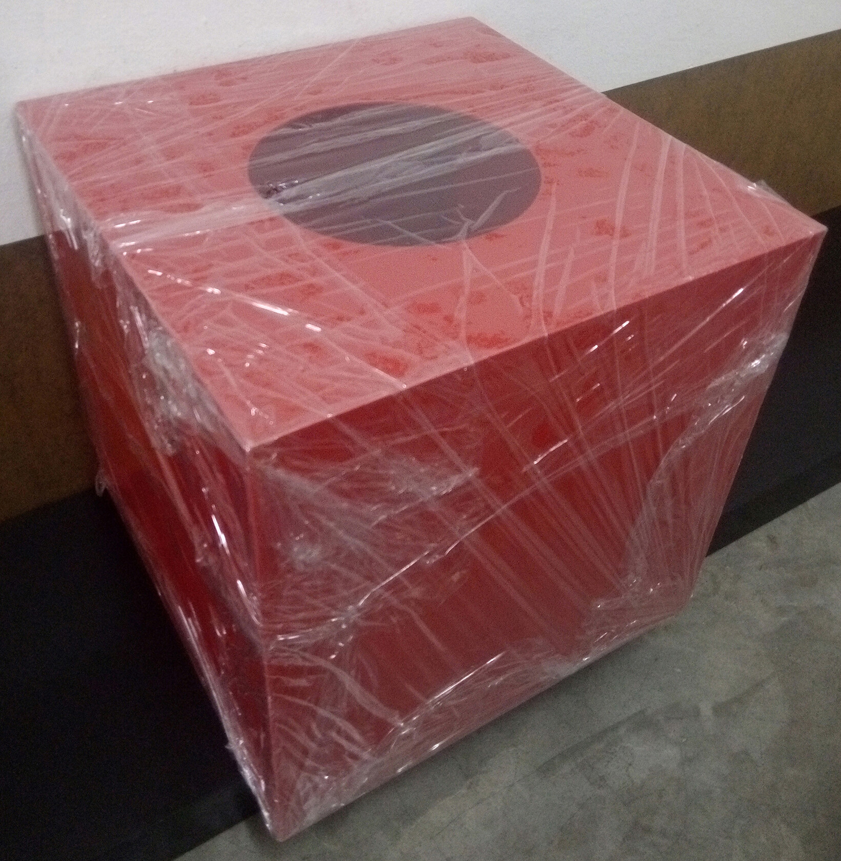 12 x 12 x 12in Red Acrylic Lucky Draw Box With 6in Round Hole - 2.0 mm ...