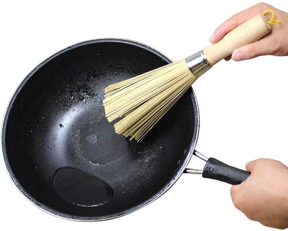 Bamboo Wok Brush Traditional business used wok brushes Cooking Clean ...
